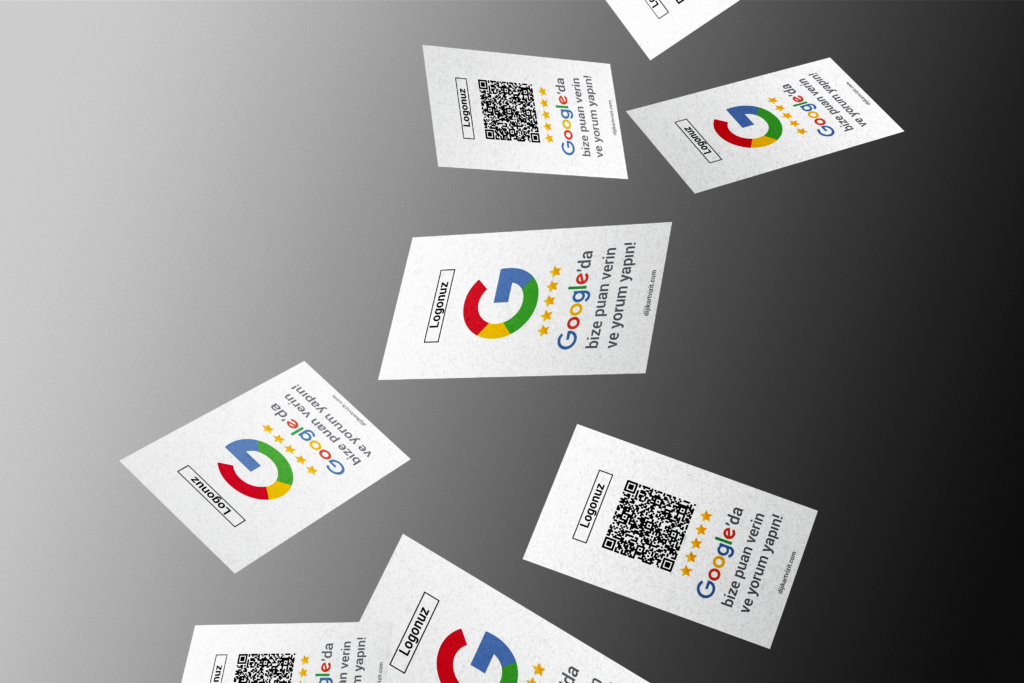 Google Yorum ve Puan Kartı (Materyal: PVC Kart) - Sosyal Medya Kartı