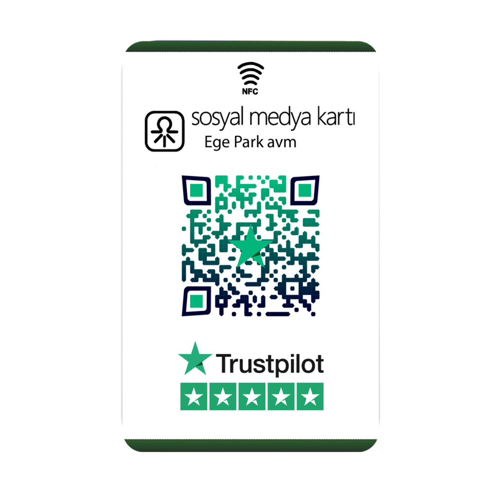 TrustPilot Yorum ve Puan Kartı (Materyal: PVC Kart) - Sosyal Medya Kartı